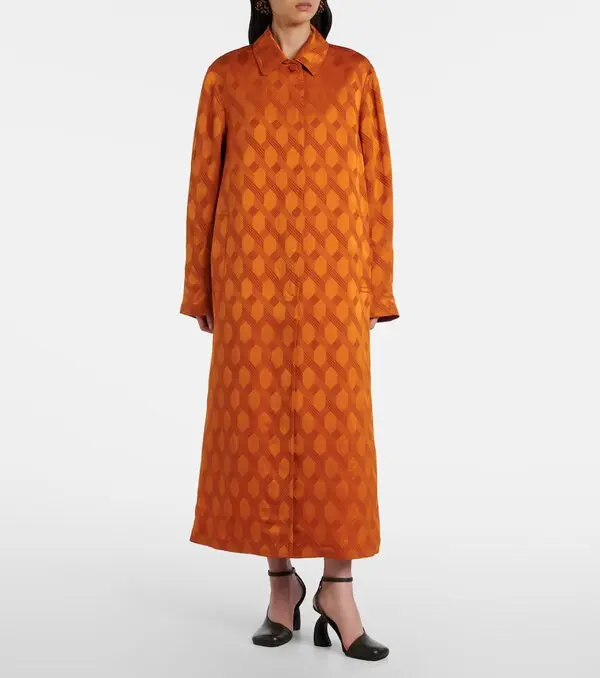 Dries Van Noten Printed Coat - Orange