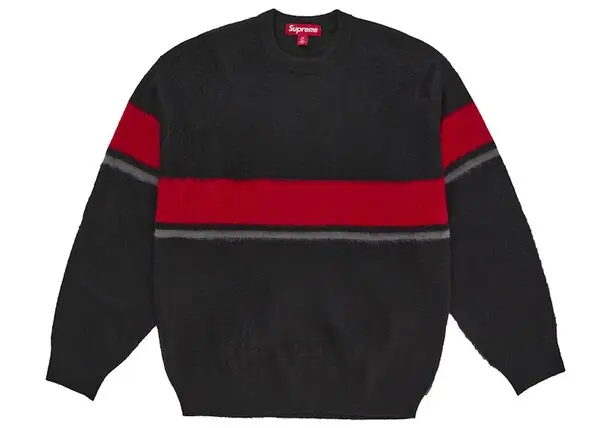 Supreme Brushed Stripe Sweater - Black