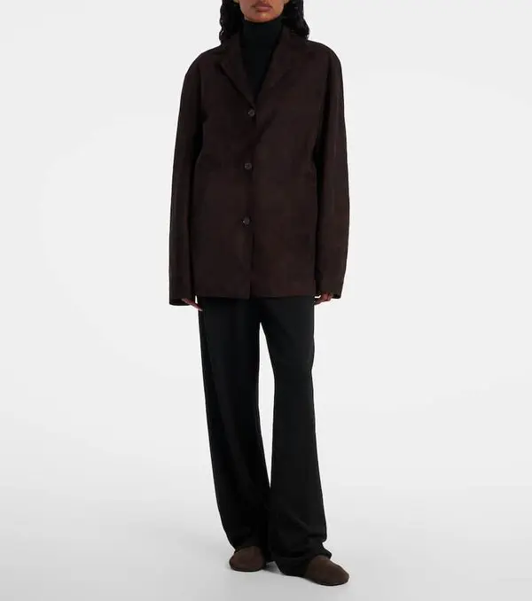 THE ROW Fabian Suede Jacket - Brown