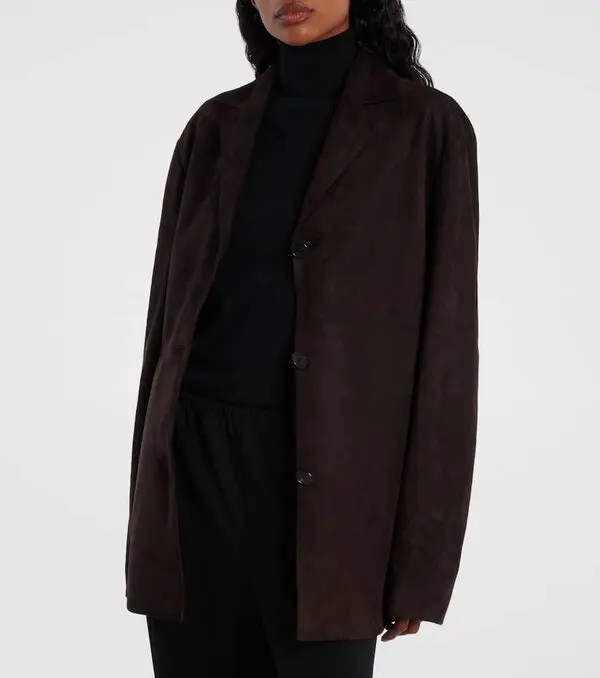 THE ROW Fabian Suede Jacket - Brown