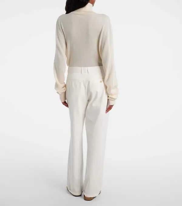 THE ROW Neriah Cotton And Cashmere Straight Pants
