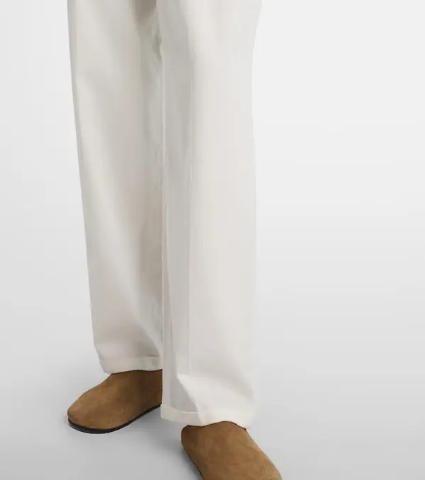 THE ROW Neriah Cotton And Cashmere Straight Leg Pants - White