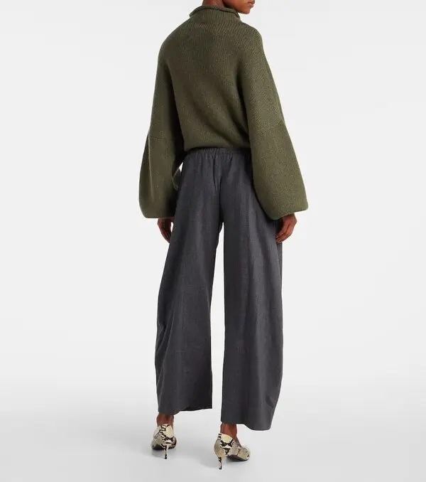 Khaite Clover Wool Barrel-leg Pants
