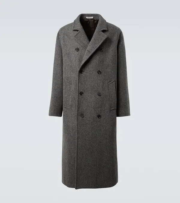 Auralee Herringbone Wool Coat
