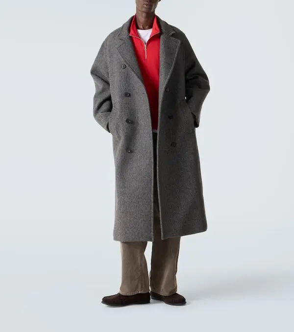 Auralee Herringbone Wool Coat
