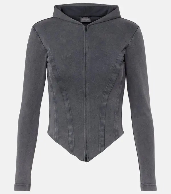 Balenciaga Cotton Jersey Hoodie - Grey
