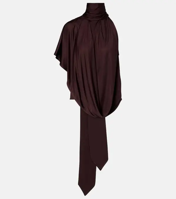 Dries Van Noten Scarf-detail Draped Satin Top