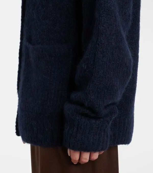 Dries Van Noten Alpaca And Wool-blend Cardigan - Blue