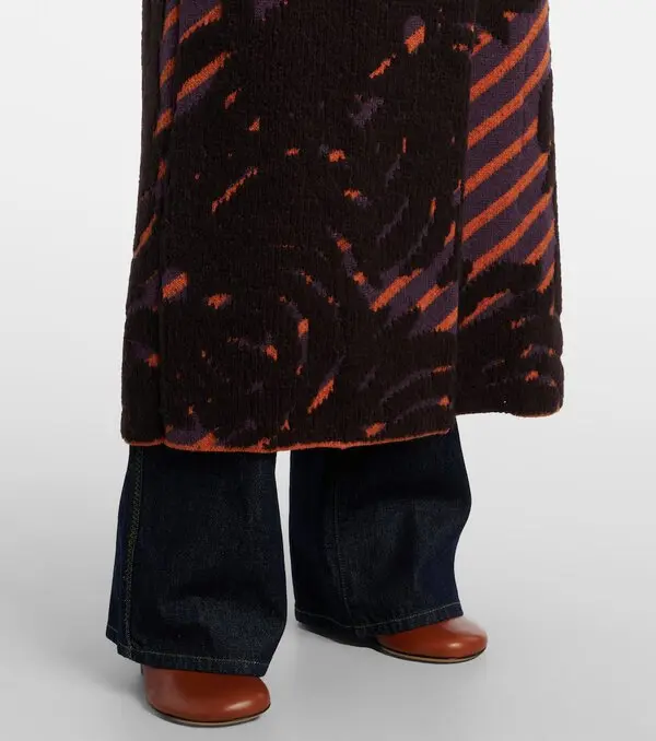 Dries Van Noten Wool And Alpaca-blend Jacquard Wrap Coat