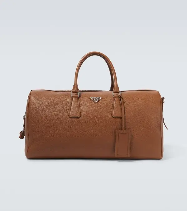 Prada Leather Duffle Bag - Brown