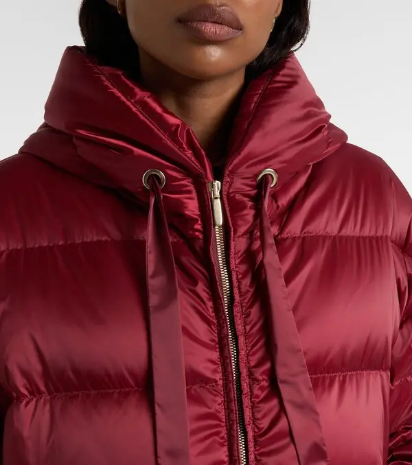 Max Mara Felice Hooded Taffeta Down Jacket - Red