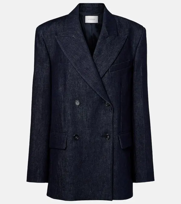 Sportmax Ancella Double-breasted Denim Blazer - Blue