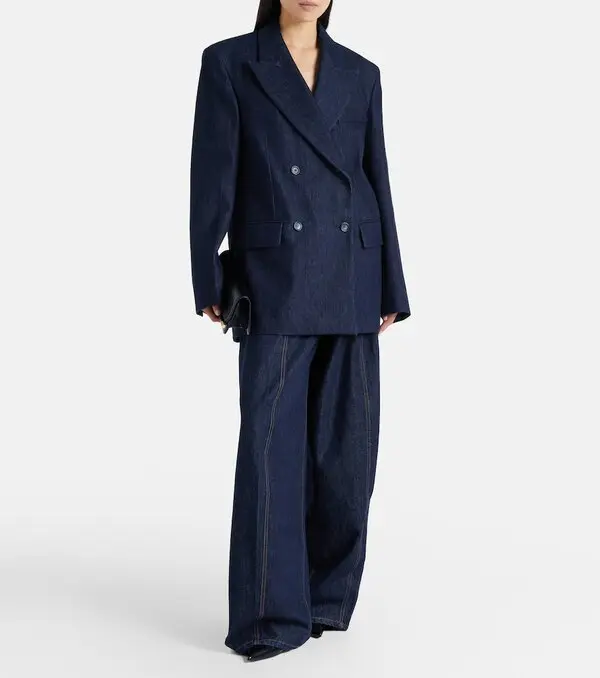 Sportmax Ancella Double-breasted Denim Blazer