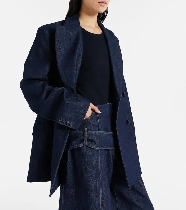 Sportmax Ancella Double-breasted Denim Blazer
