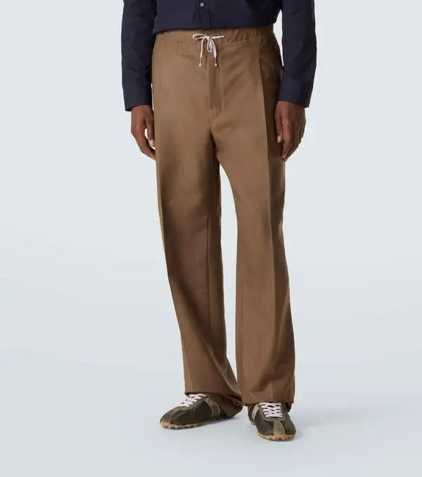MAISON MARGIELA Mohair And Wool Straight Pants - Brown