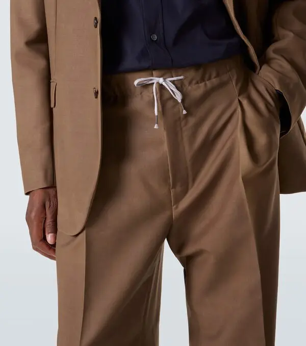 MAISON MARGIELA Mohair And Wool Straight Pants - Brown