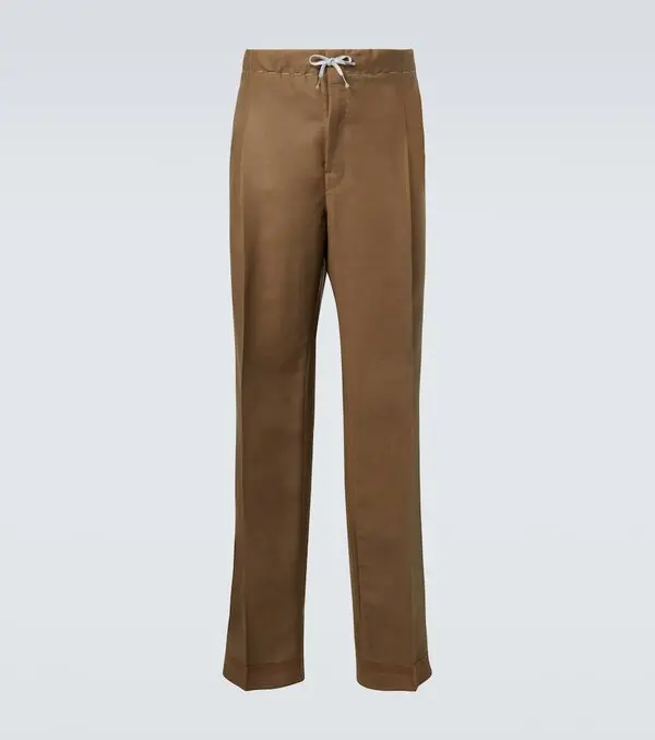 MAISON MARGIELA Mohair And Wool Straight Pants - Brown