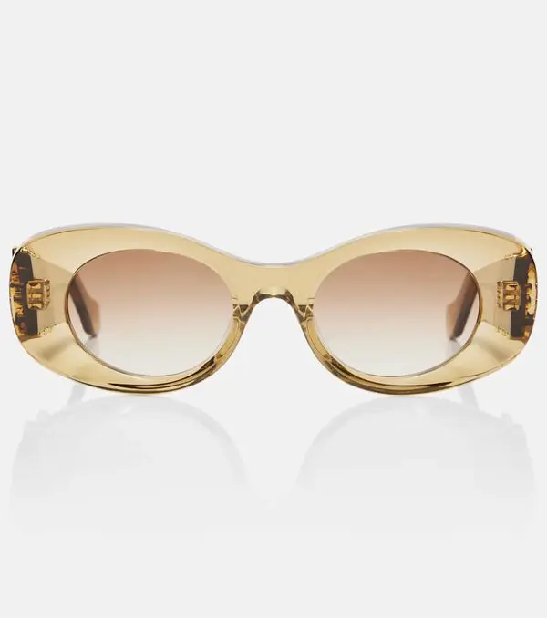 Loewe Anagram Oval Sunglasses - Green