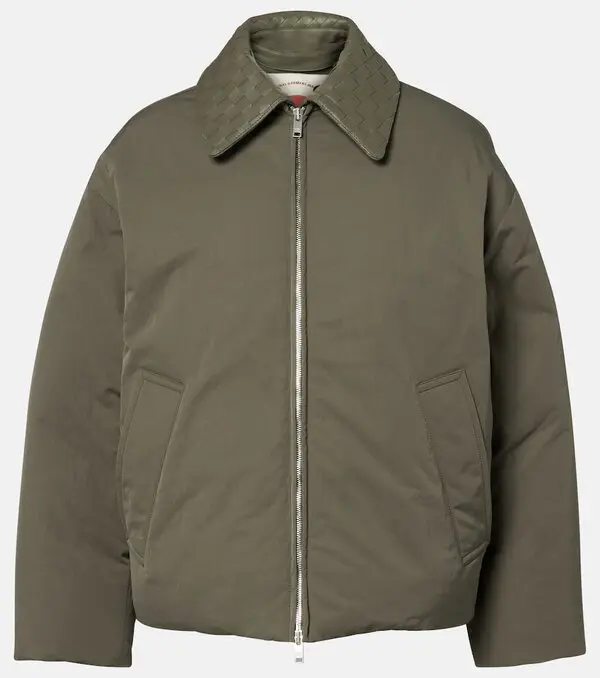 Bottega Veneta Intrecciato Leather-trimmed Down Jacket - Green