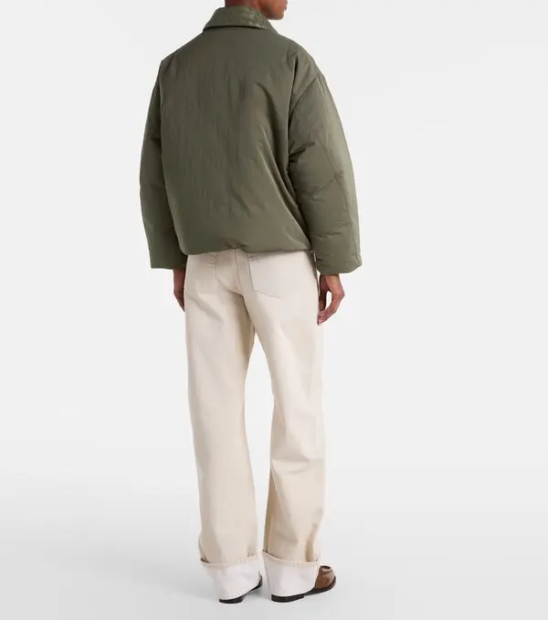 Bottega Veneta Intrecciato Leather-trimmed Down Jacket - Green