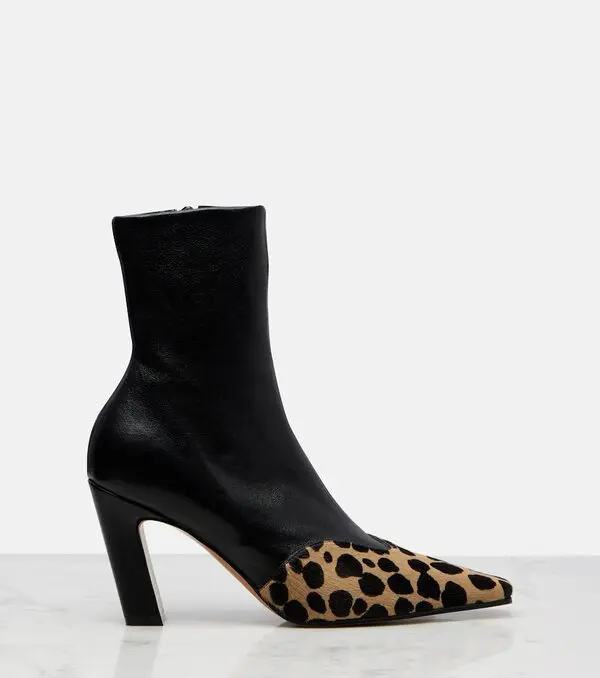 Khaite Nevada 85 Leather Ankle Boots - Black