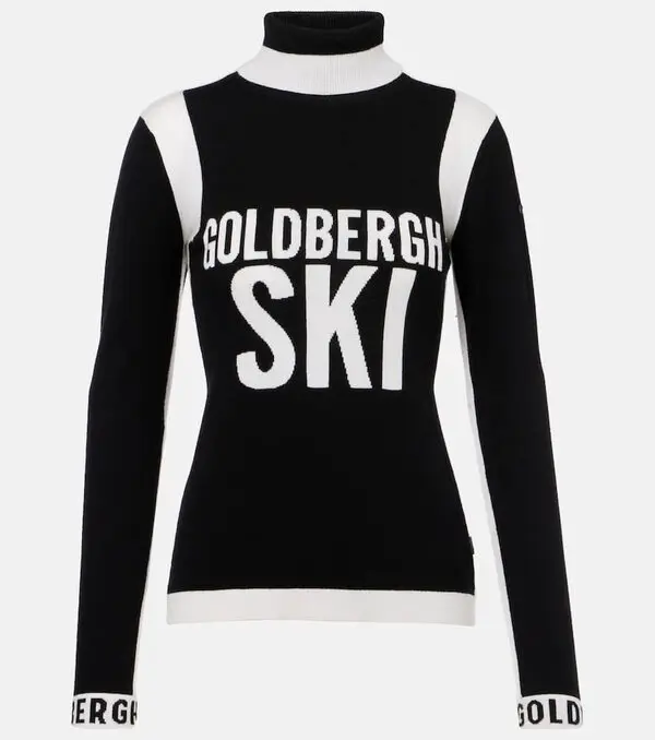 Goldbergh Noemi Intarsia Turtleneck Sweater - Black