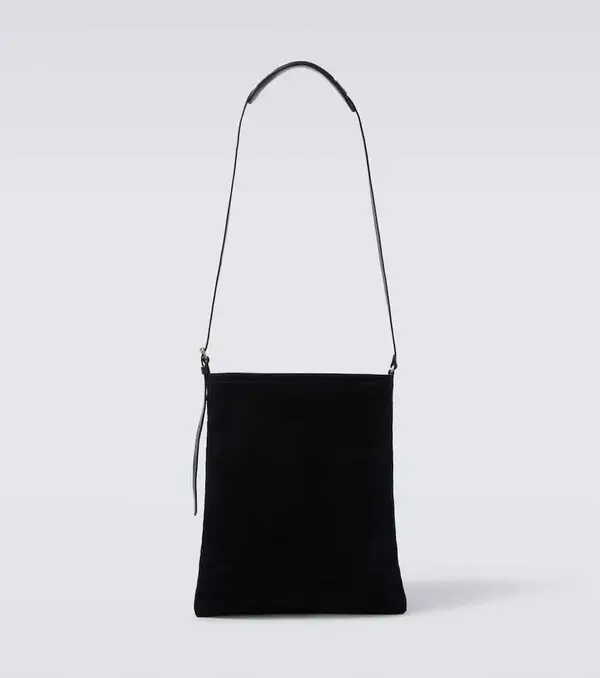 Dries Van Noten Suede Messenger Bag - Black