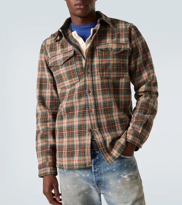 Ralph Lauren Plaid Wool And Cotton-blend Twill Shirt