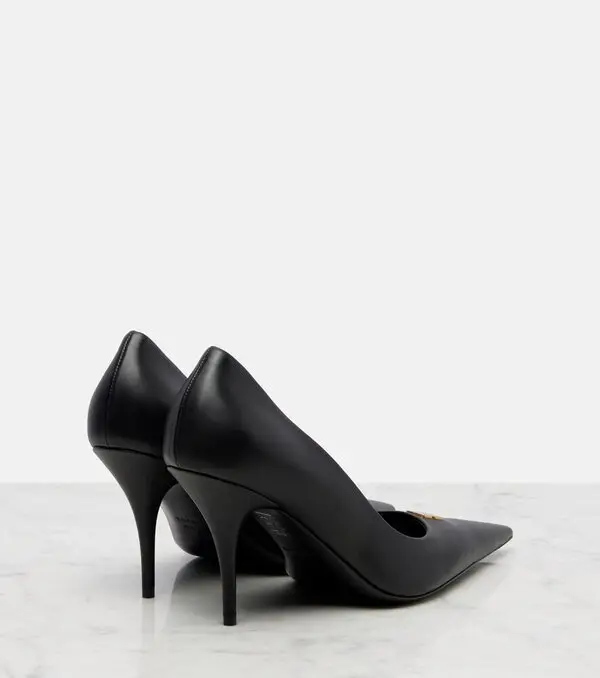 Balenciaga Avenue Bb Editor 90 Leather Pumps - Black
