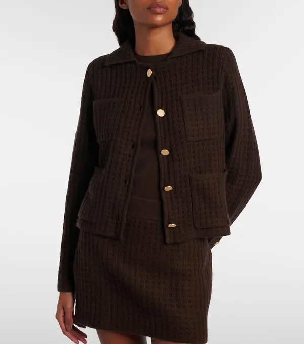 Jardin Des Orangers Waffle-knit Wool And Cashmere Cardigan