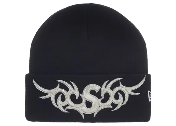 Supreme New Era Tribal S Logo Beanie - Black