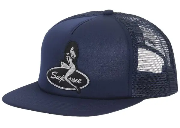 Supreme Pinup Mesh Back 5-panel Cap - Navy Blue