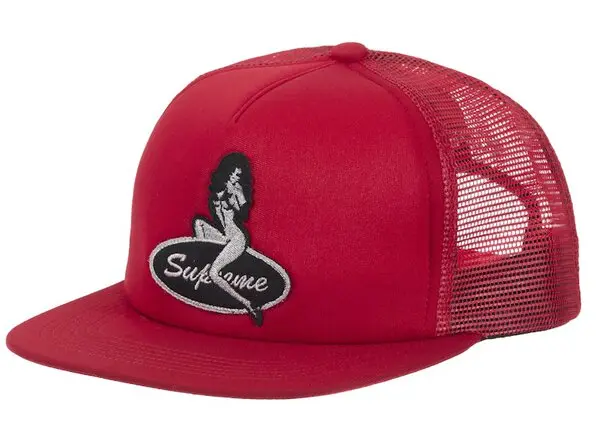 Supreme Pinup Mesh Back 5-panel Cap - Red