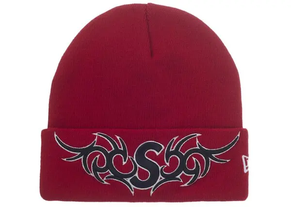 Supreme New Era Tribal S Logo Beanie - Red
