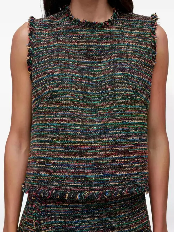 OSKLEN Fringed Tweed Top