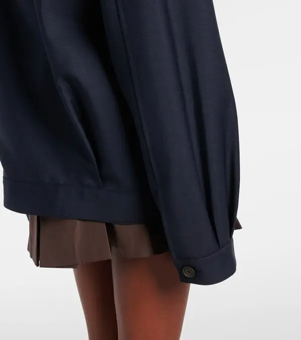 Miu Miu Mohair And Wool Blouson Jacket - Blue