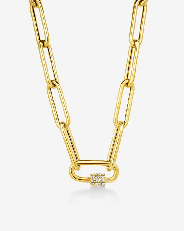 Ring Concierge Gold And Diamond Carabiner