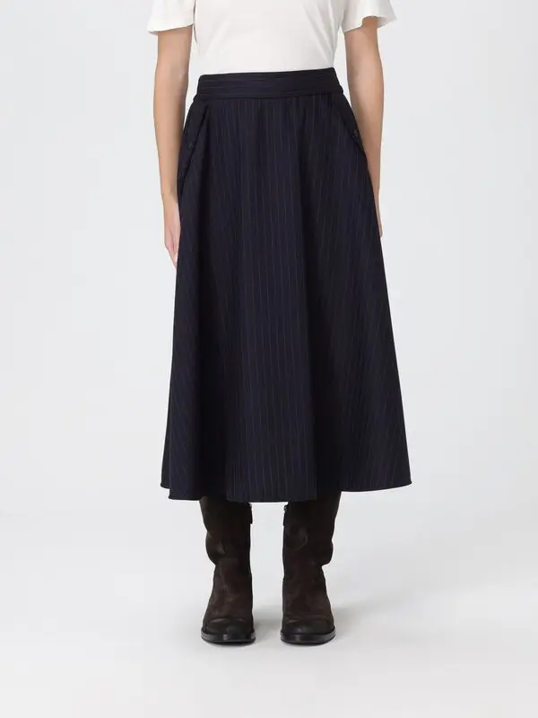 GOLDEN GOOSE Pinstriped A-line Skirt