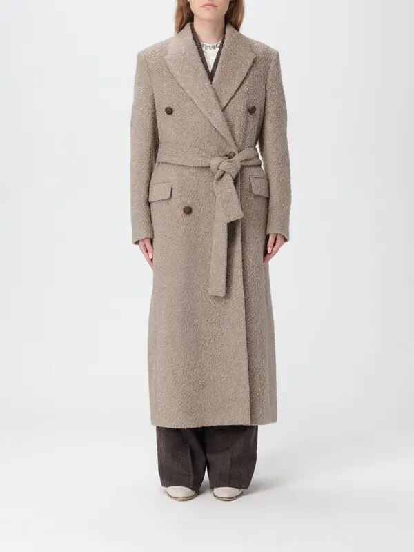 GOLDEN GOOSE Double-breasted Belted Coat - Grey