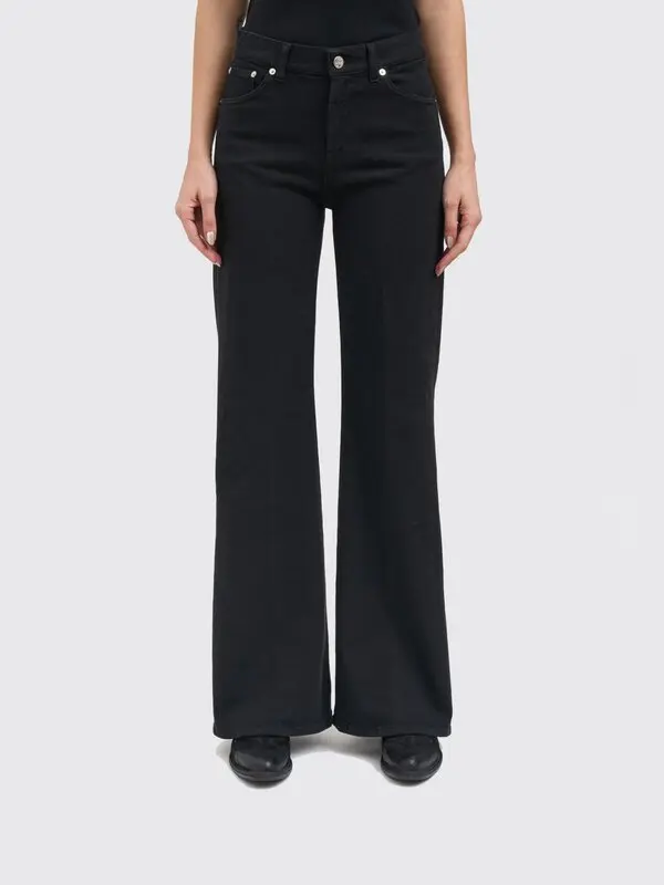 DONDUP Wide Leg Stretch Denim Jeans - Black