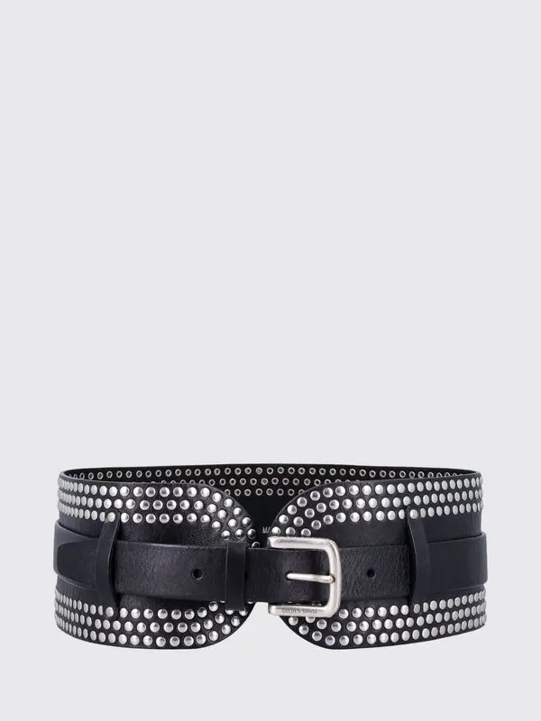 GOLDEN GOOSE Studded Leather Belt - Black