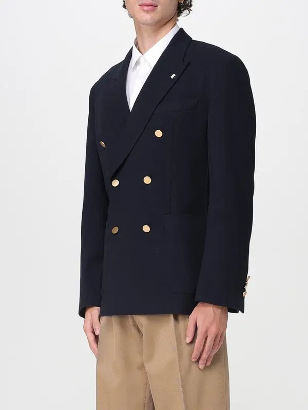 MANUEL RITZ Double Breasted Blazer - Blue