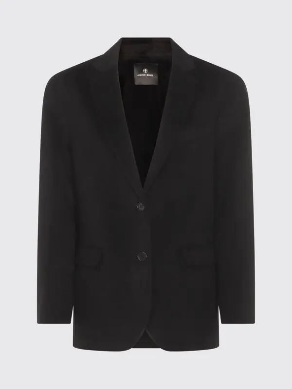 ANINE BING Quinn Single-breasted Blazer In Wool And Cashmere Blend - Black