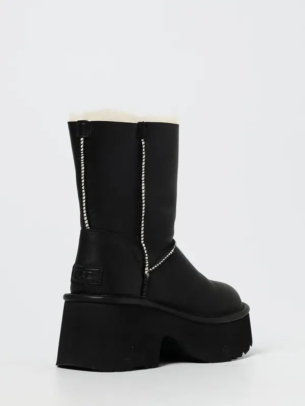 UGG Leather Platform Boots - Black