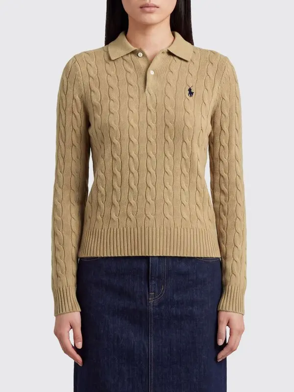 Polo Ralph Lauren Slim Fit Knit Polo In Wool And Cashmere Blend - Beige