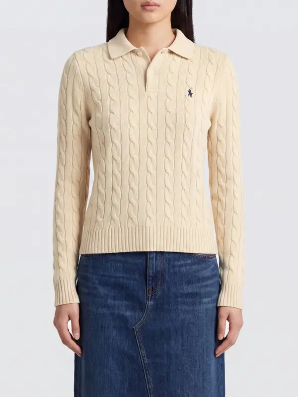 Polo Ralph Lauren Slim Fit Knit Polo In Wool And Cashmere Blend - Cream