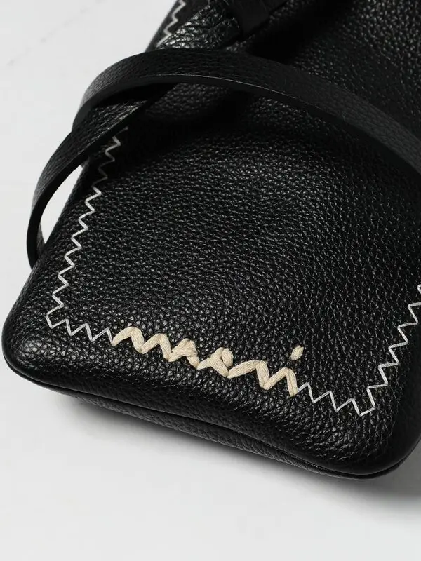 Marni Leather Pouch With Drawstring