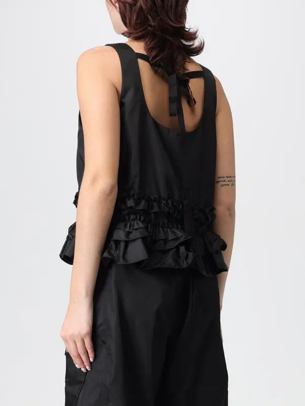 GANNI Ruffled Top - Black