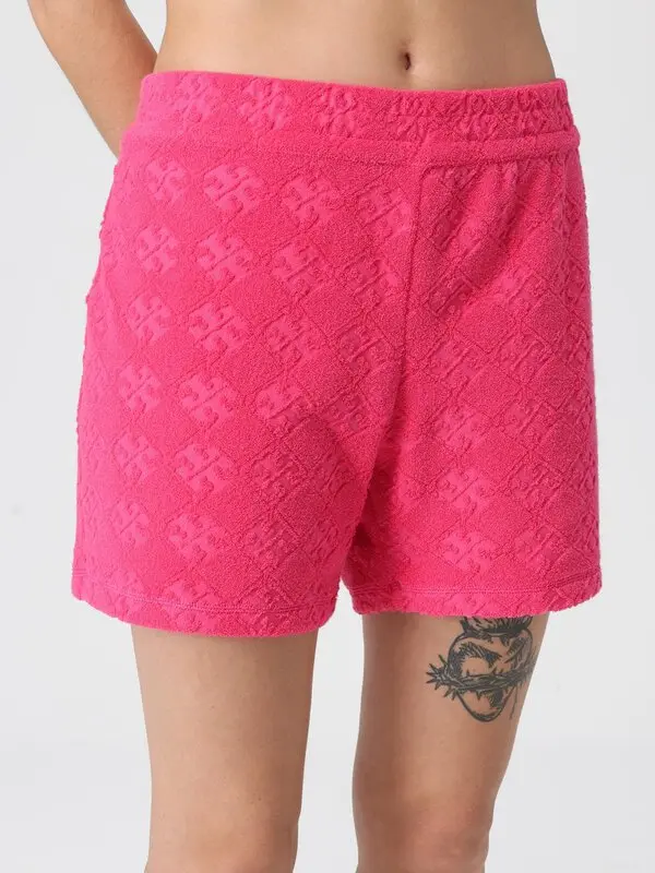 Tory Burch Embossed Logo Shorts - Fuchsia