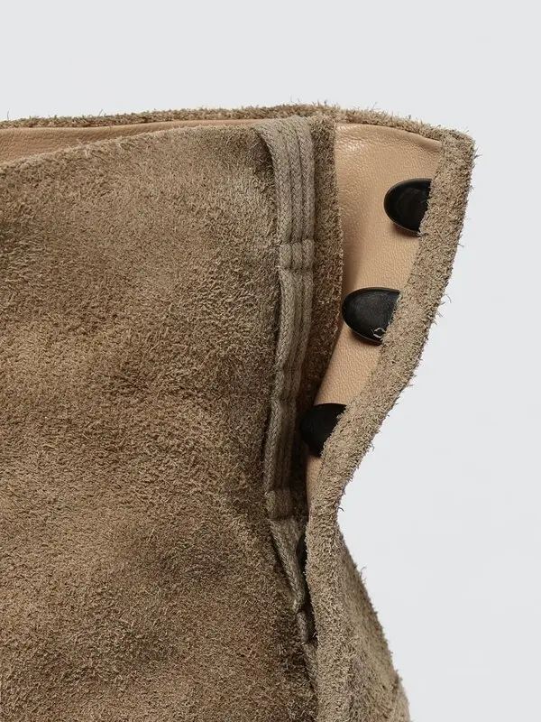 MAISON MARGIELA Suede Ankle Boots With Block Heel - Beige